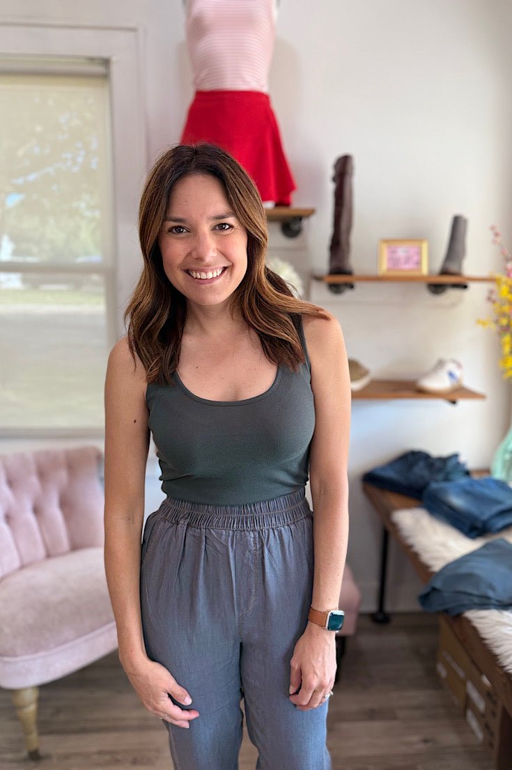 Macklyn Hacci Dark Olive Tank – j Boutique ne